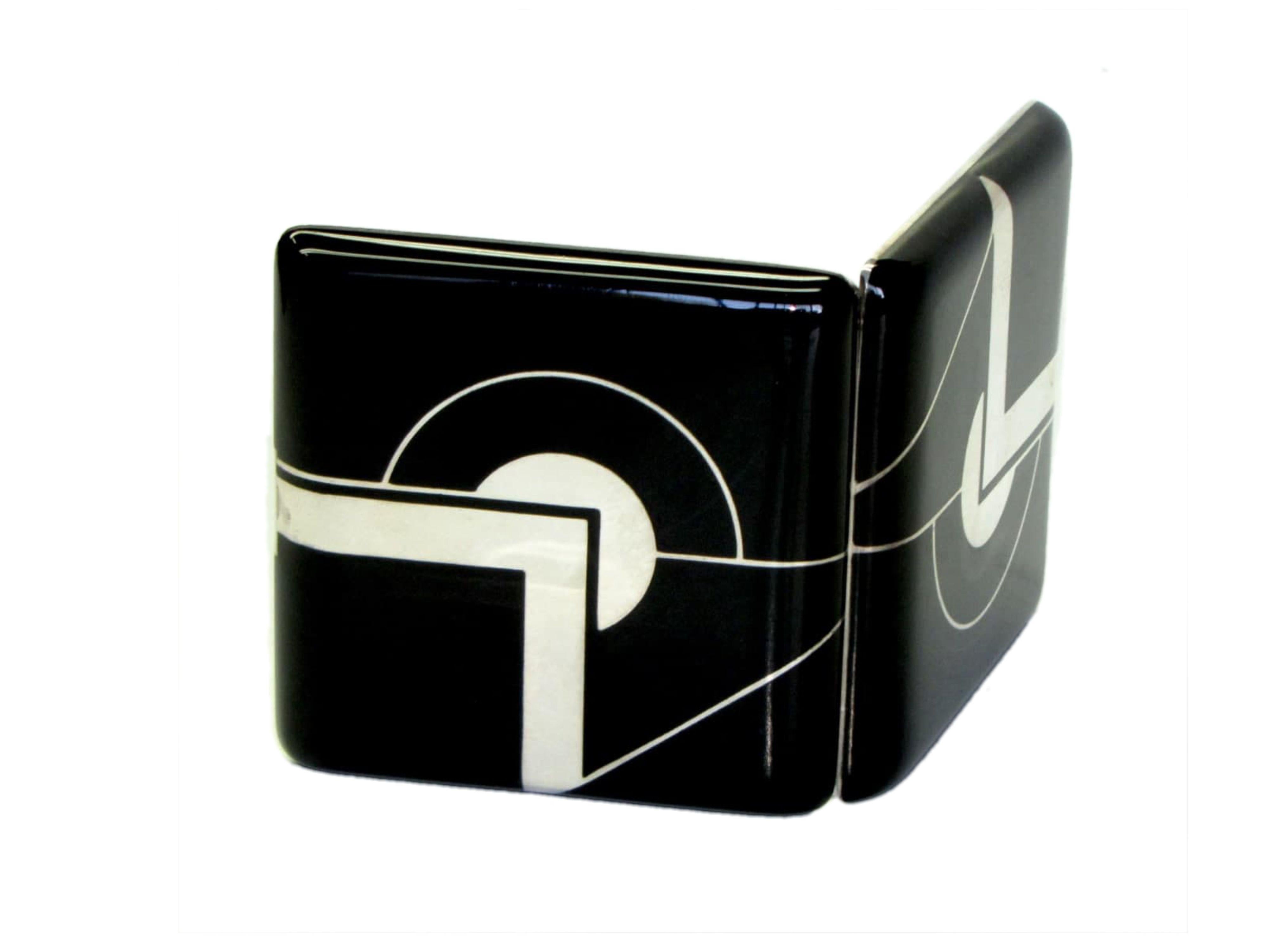 Sterling Silver Powder Case, Produced for Cartier, Fired Enamel ...