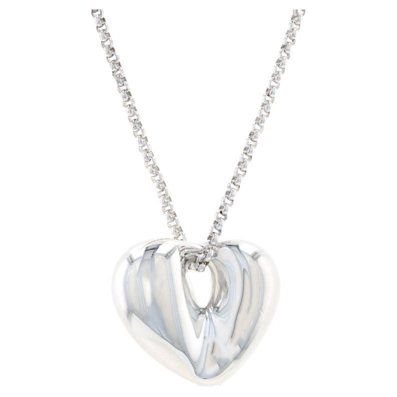 Sterling Silver Love Negative Space Ring - 925 Heart For Sale at 1stDibs