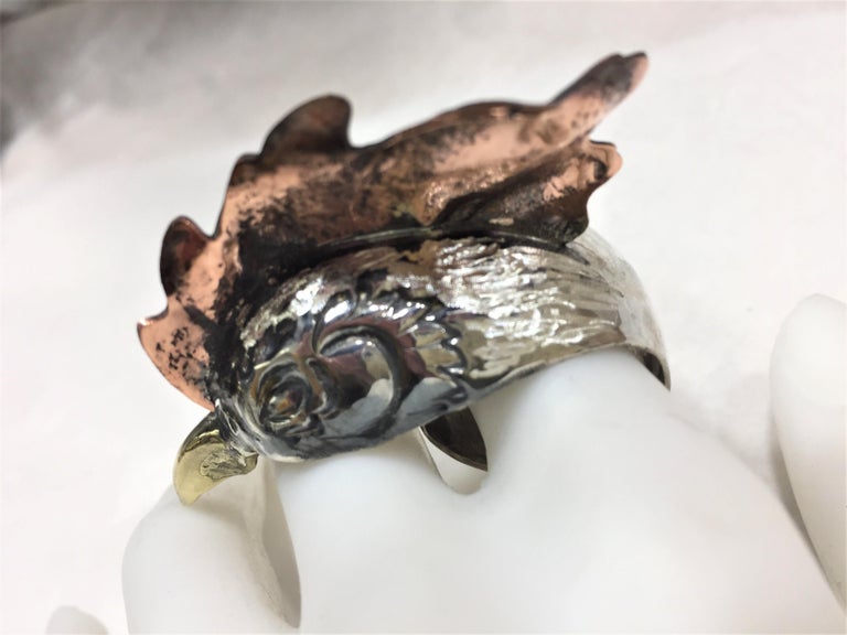 Ring, Rooster, Sterling Silver, Handcrafted, Italy For Sale at 1stDibs ...