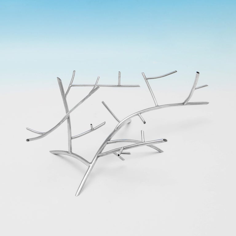 Modernist Sterling Silver Ring Tree Modelled as a Tree Branch from 2001 ...