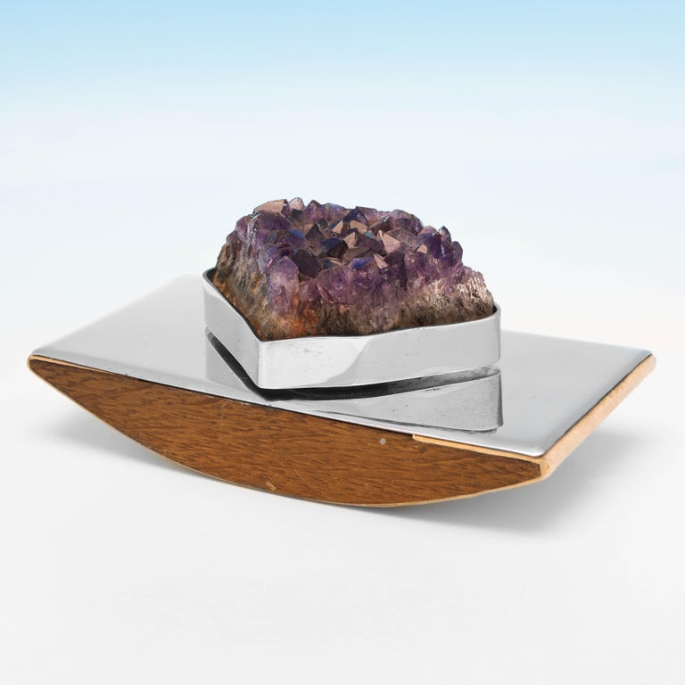Modernist, Sterling Silver Rocker Blotter, Amethyst Crystal, Peter ...