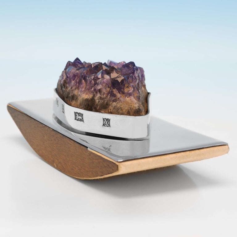 Modernist, Sterling Silver Rocker Blotter, Amethyst Crystal, Peter ...
