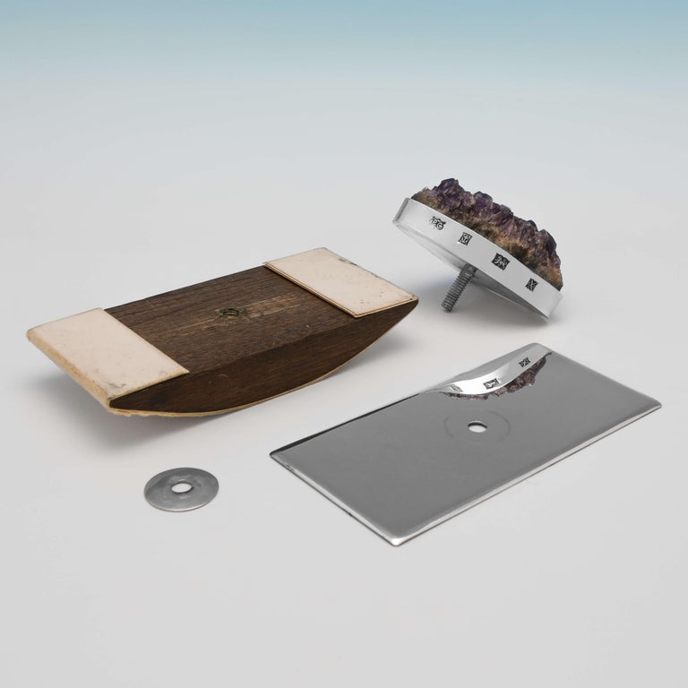 Modernist, Sterling Silver Rocker Blotter, Amethyst Crystal, Peter ...