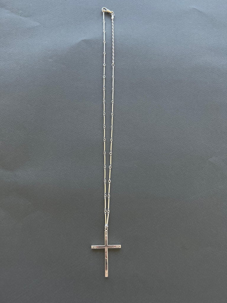 Astrology Ruby Cross Necklace Sterling Silver Pluto Mercury Mars Venus ...