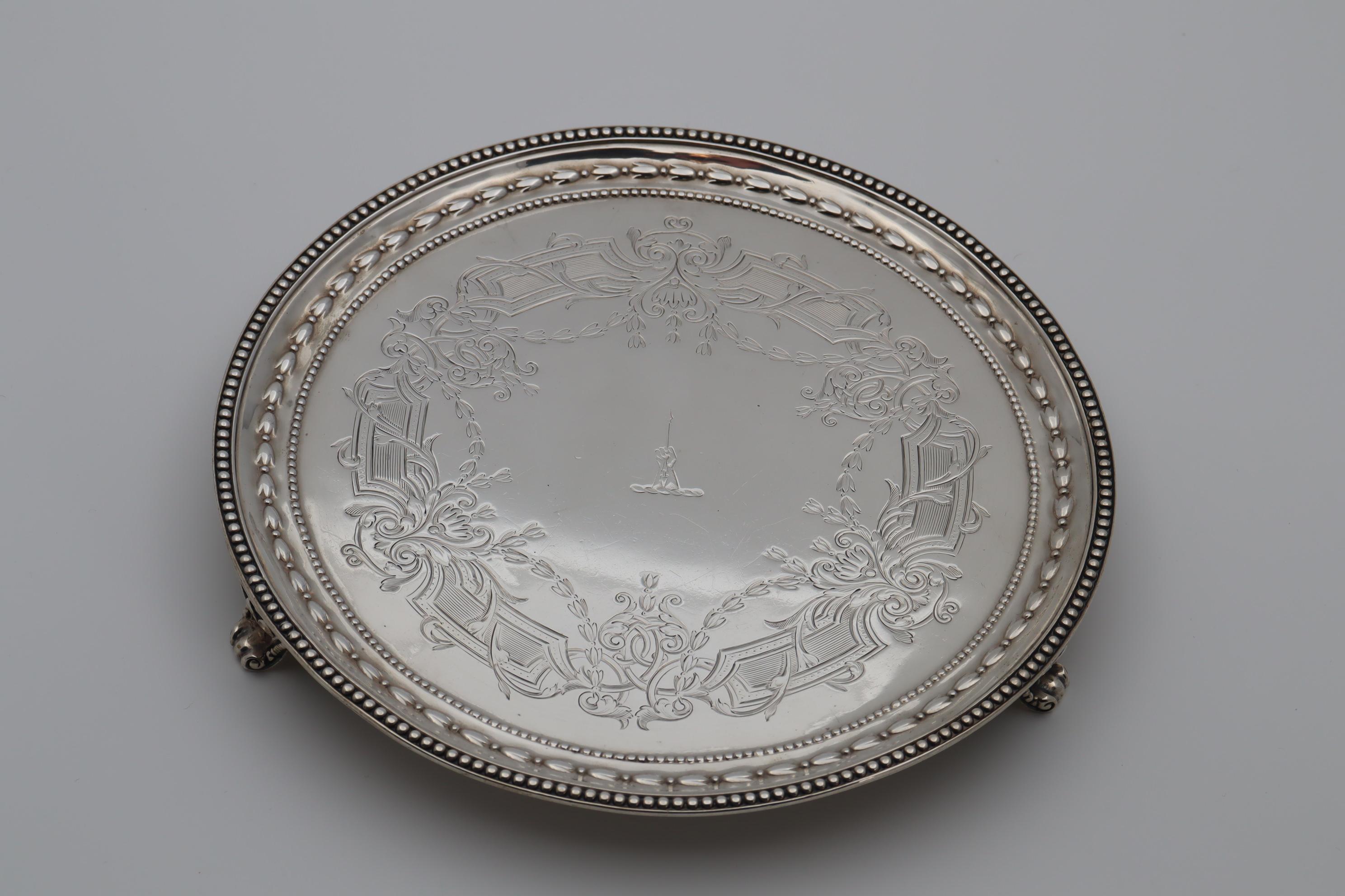 Sterling silver salver by John Samuel Hunt of Hunt and Roskell London ...