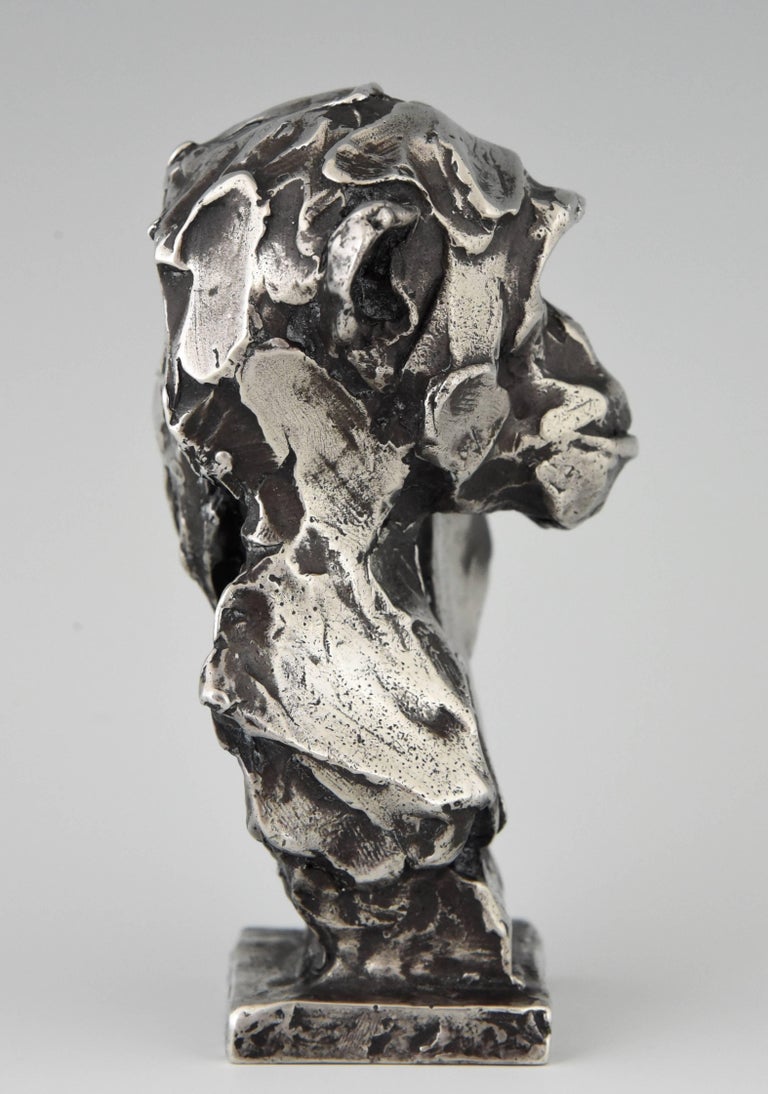 Sterling Silver Sculpture of a Chimpanzee Monkey by Erwin Peeters For ...