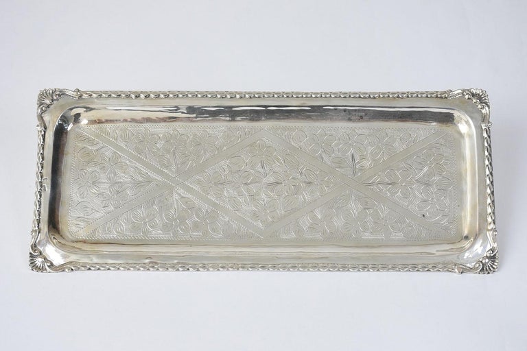 Sterling Silver Serving Engraved Plater For Sale at 1stDibs