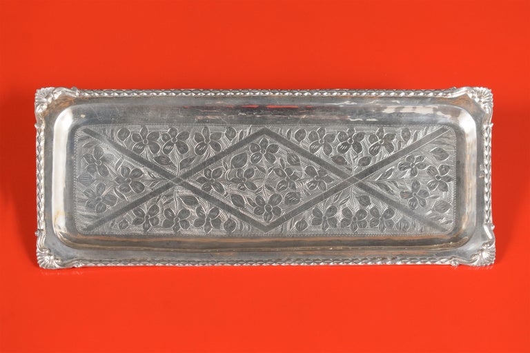 Sterling Silver Serving Engraved Plater For Sale at 1stDibs
