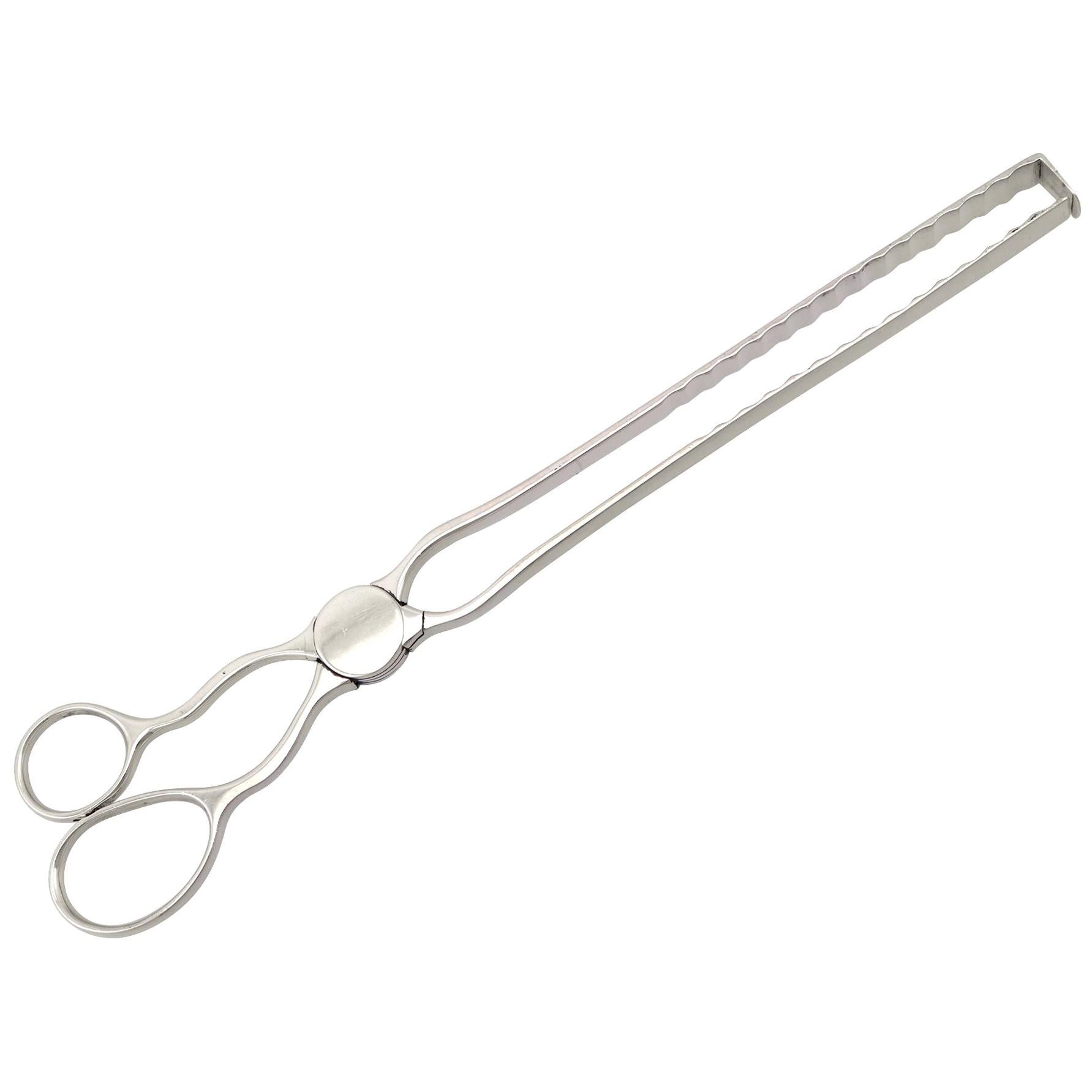 Sterling Silver Serving Tongs - Antique George III (Circa 1790) at 1stDibs