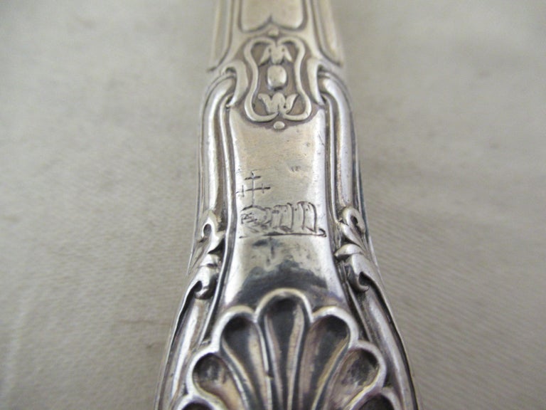 Sterling Silver Set of 6 Kings Pattern Dessert Knives Hallmarked ...