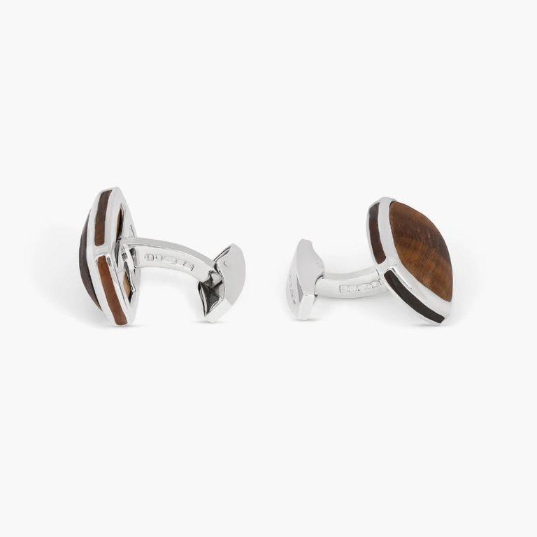 Sterling Silver Signature Pillow Bullet Cufflinks with Onyx For Sale at 1stDibs