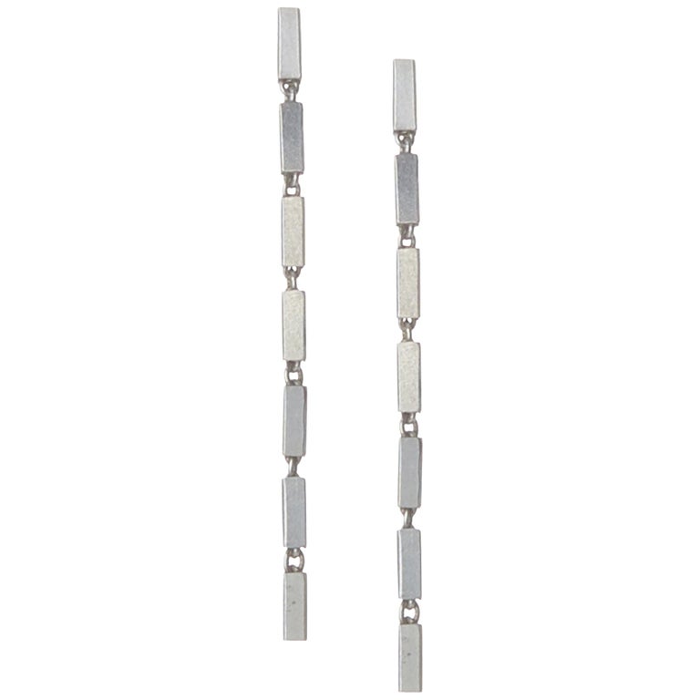 Earrings Short 924 Sterling Silver Simple Greek Lightweight Chain ...