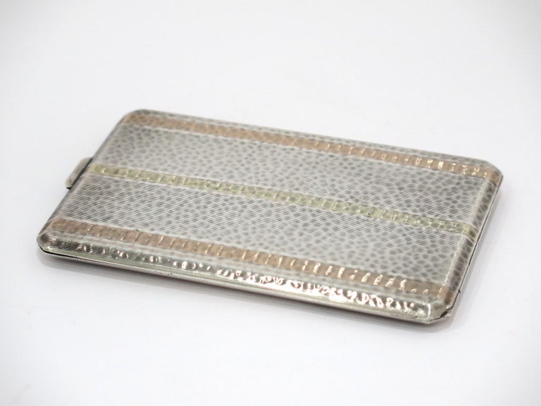 Sterling Silver Solid 14K Gold James E. Blake Co Antique Hammered ...