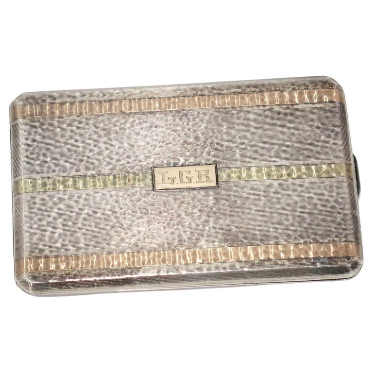 Sterling Silver Solid 14K Gold James E. Blake Co Antique Hammered ...