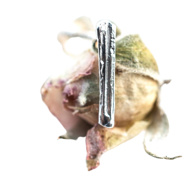 Sterling Silver Stem Stud Earrings For Sale at 1stDibs