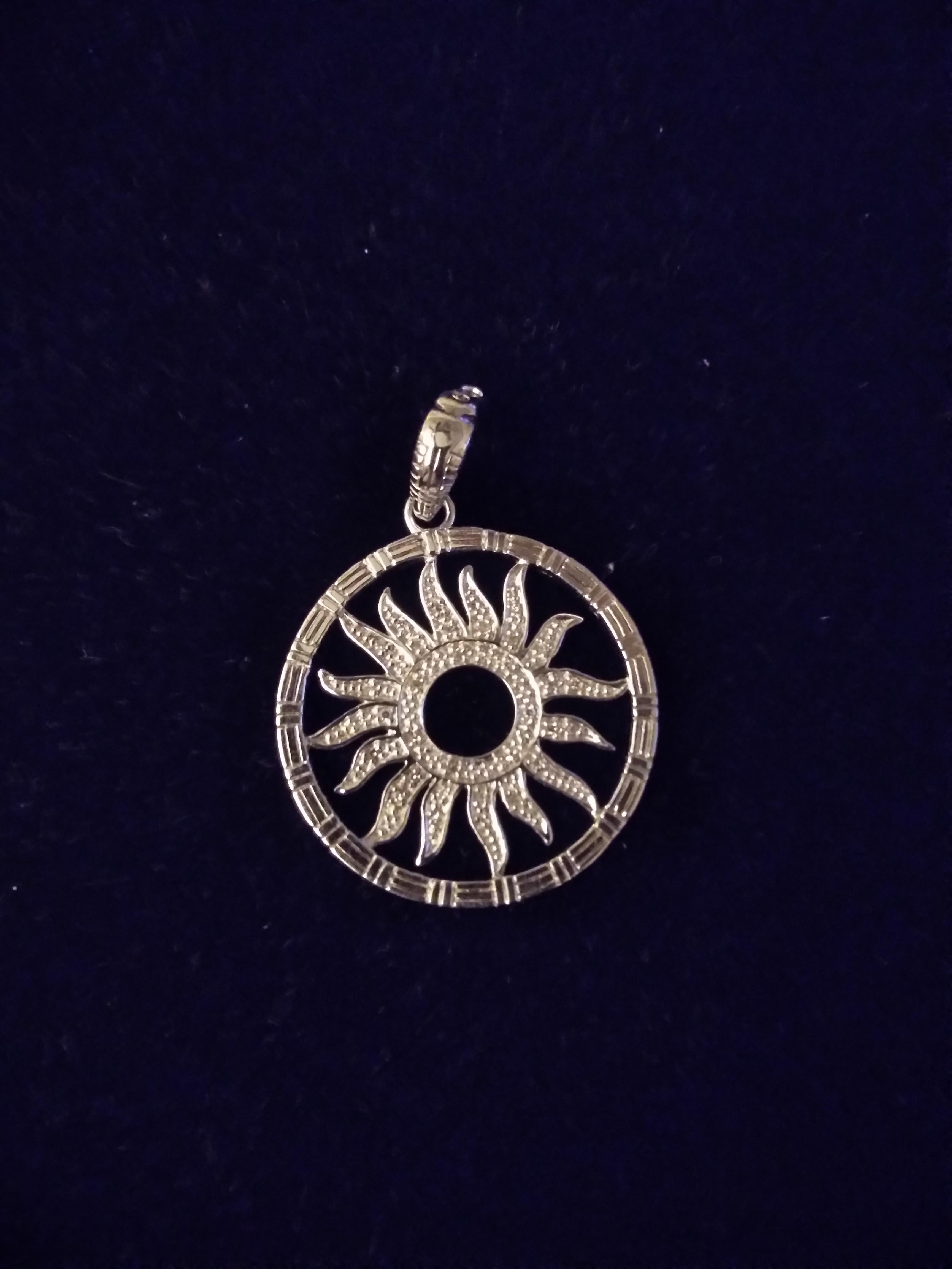 Sterling Silver Sun Dial Dual Disc Pendant For Sale at 1stDibs