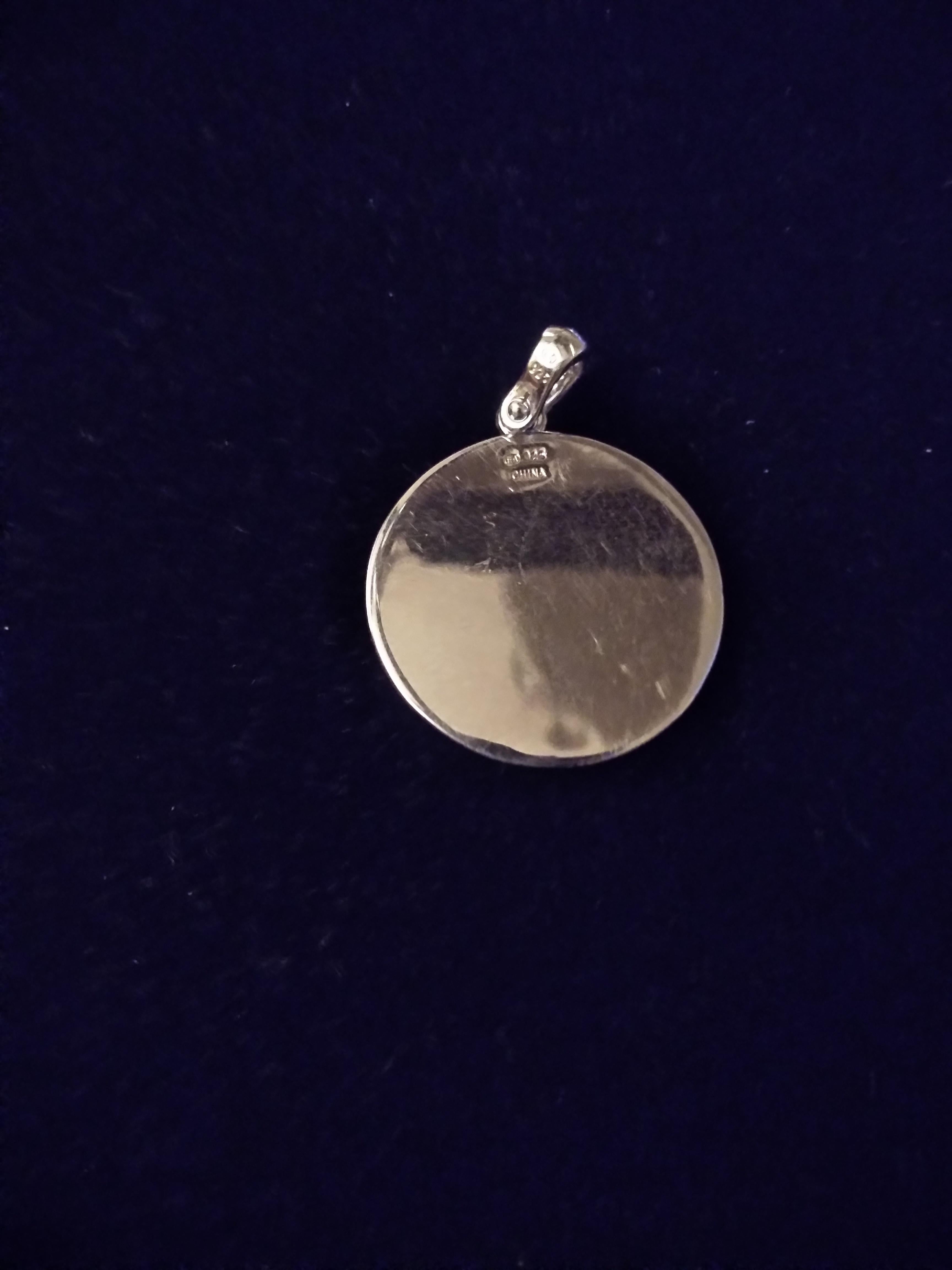 Sterling Silver Sun Dial Dual Disc Pendant For Sale at 1stDibs