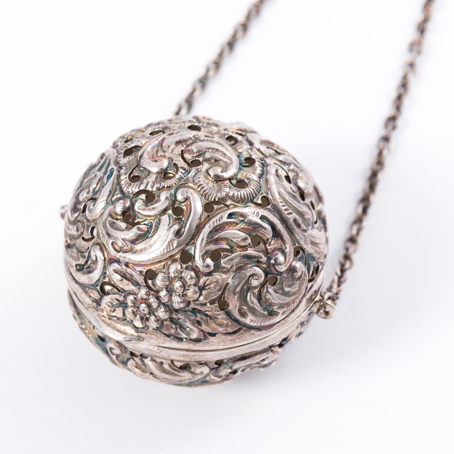 Sterling Silver Tea Ball Infuser at 1stDibs | silver tea infuser ...