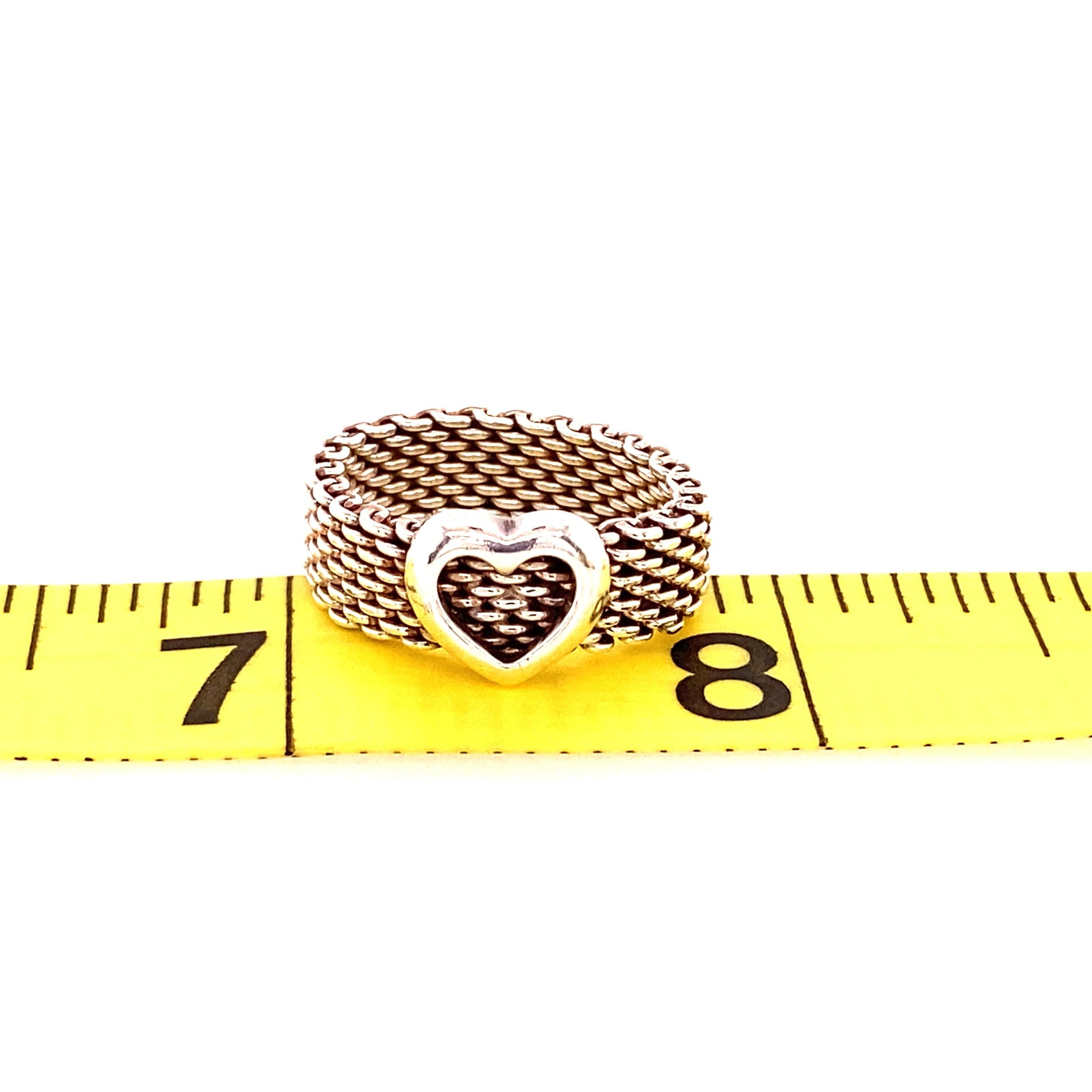 Sterling Silver Tiffany and Co Somerset Heart Ring at 1stDibs | tiffany ...
