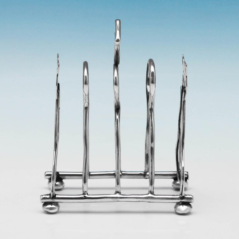 Edwardian Novelty Sterling Silver Cat Toast Rack by Levi and Salaman in ...