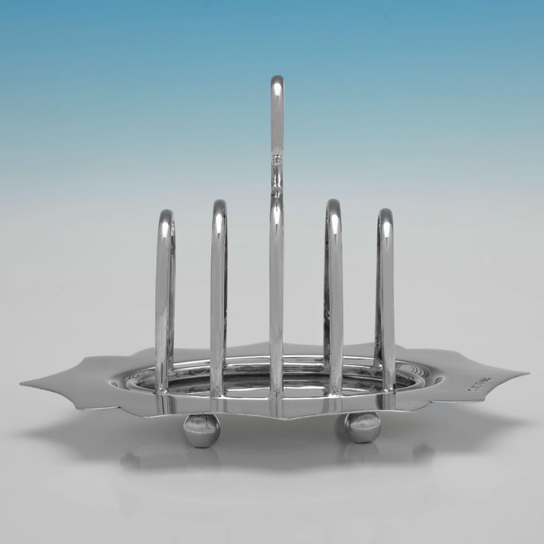 Stylish Edwardian Antique Sterling Silver Toast Rack - Elkington - 1902 ...