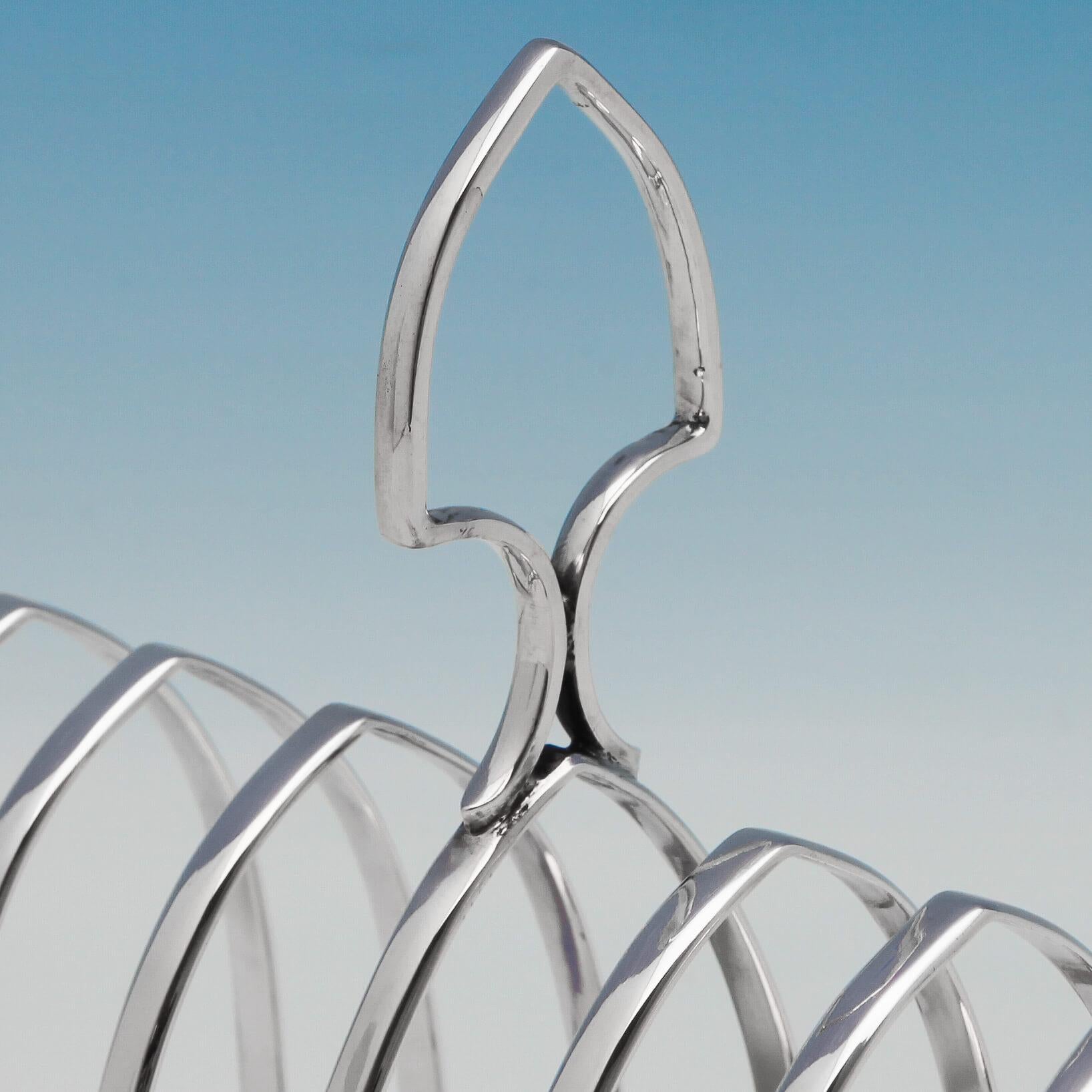 Gothic Revival Antique Sterling Silver Toast Rack by James Dixon and ...