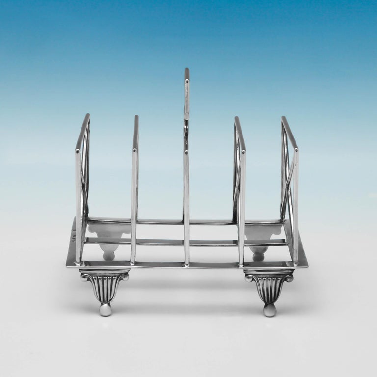19th Century Victorian Sterling Silver Toast Rack by William Hutton and ...