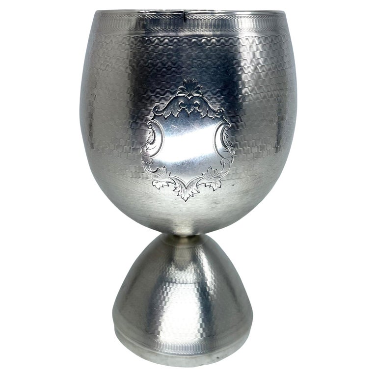 Sterling Silver Traveling Campaign Egg Chalice For Sale at 1stDibs