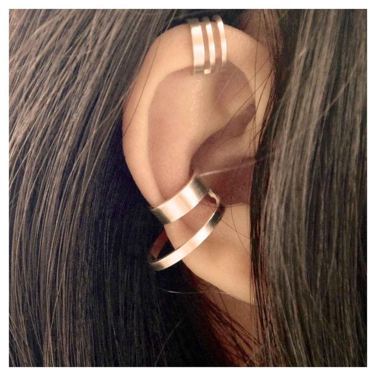 Sterling Silver Triple Lines Ear Cuff and Double Ear Cuff For Sale at ...