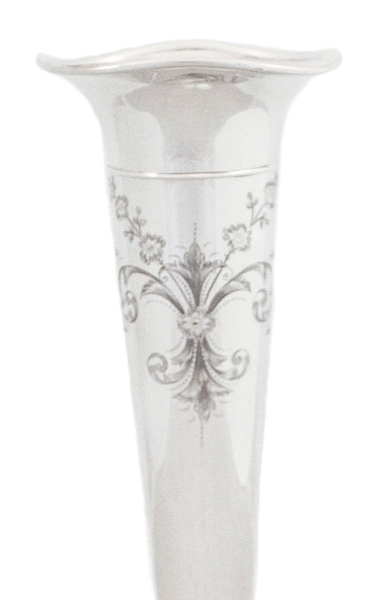 Sterling Silver Trumpet Vase For Sale at 1stDibs