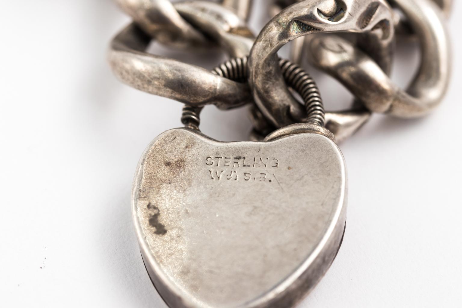 Sterling Silver Victorian Lock Bracelet with Key at 1stDibs | lock ...