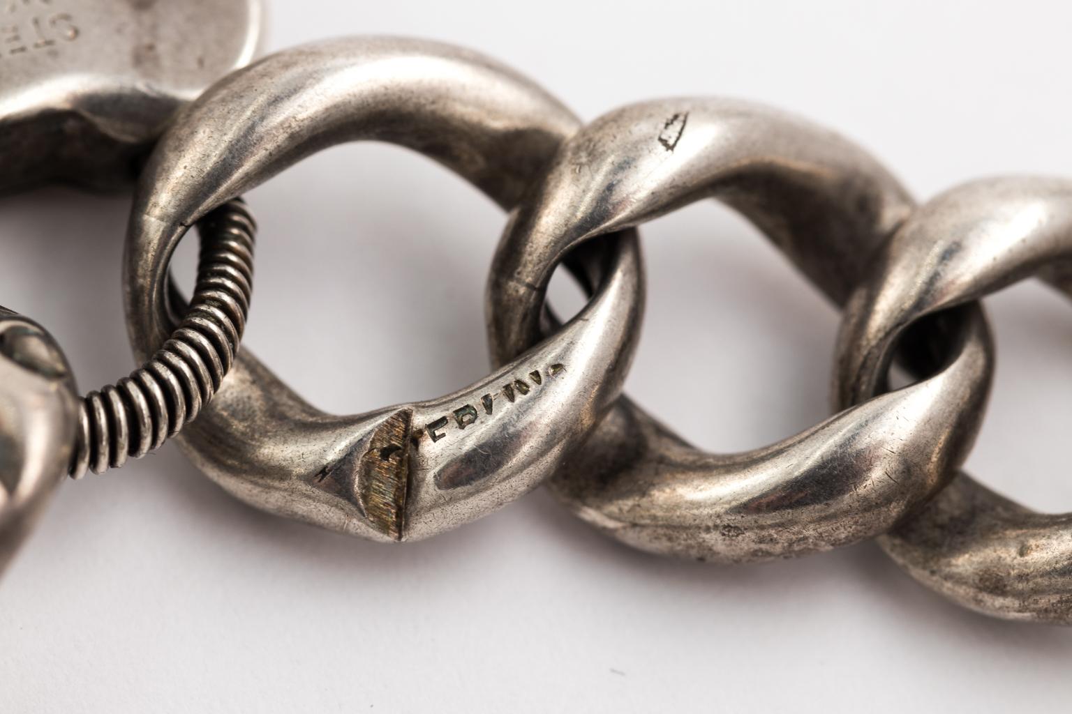 Sterling Silver Victorian Lock Bracelet with Key at 1stDibs | lock ...