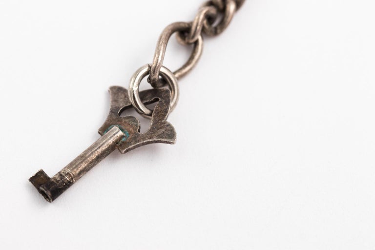 Sterling Silver Victorian Lock Bracelet with Key at 1stDibs | lock ...