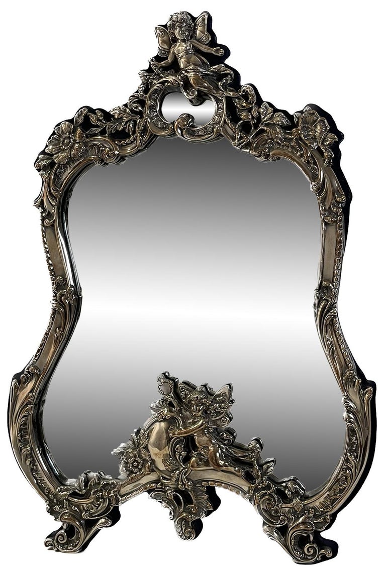 Sterling Silver Victorian Table Mirror For Sale at 1stDibs