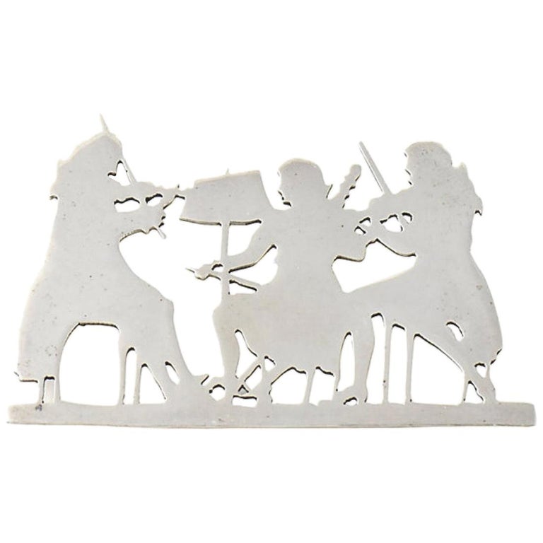 Sterling Silver Victorian Violin Musicians Brooch For Sale at 1stDibs