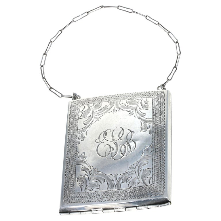 Sterling Silver Vintage Coin Purse / Dance Purse, 925 Monogrammed ...