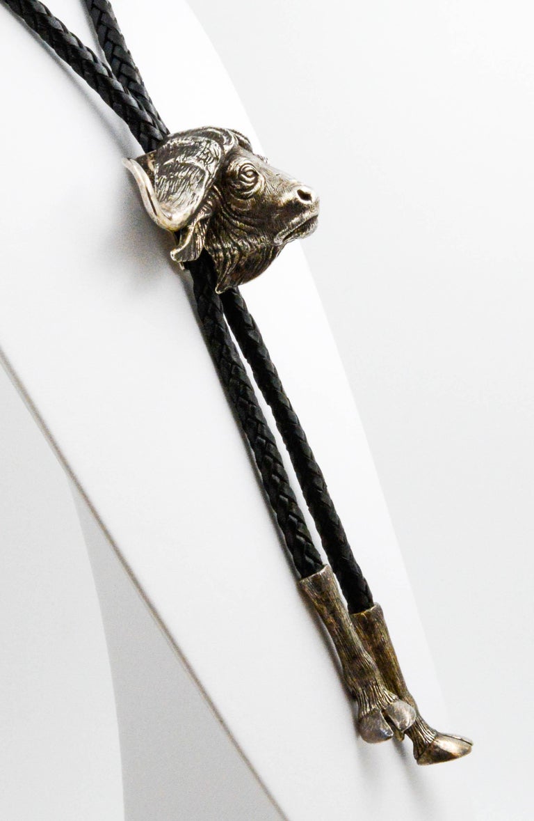 Sterling Silver Water Buffalo Bolo Tie For Sale at 1stDibs | bolo ties ...