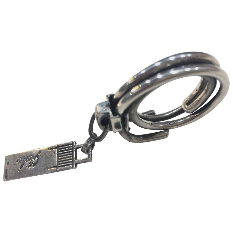 Sterling Silver, Zipper Ring, Handcrafted, Italy For Sale at 1stDibs