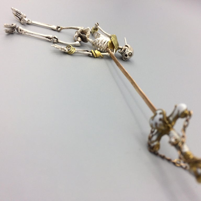 Sterling Skeleton with Hand Hammered Jewels in 20k and 22k Gold For ...