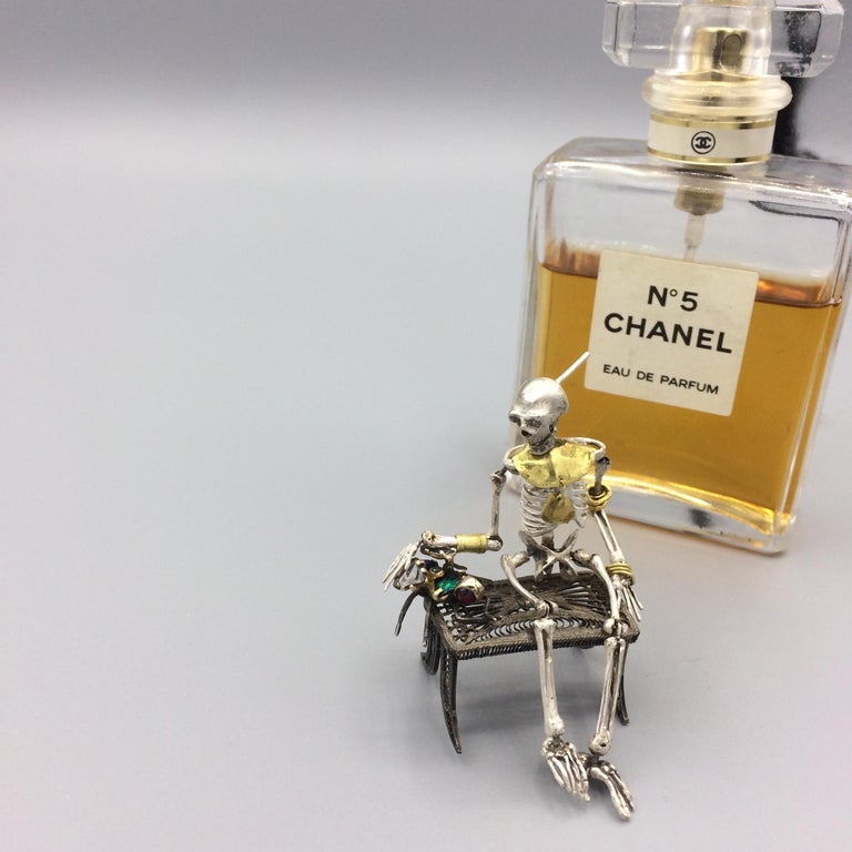 Sterling Skeleton with Hand Hammered Jewels in 20k and 22k Gold For ...