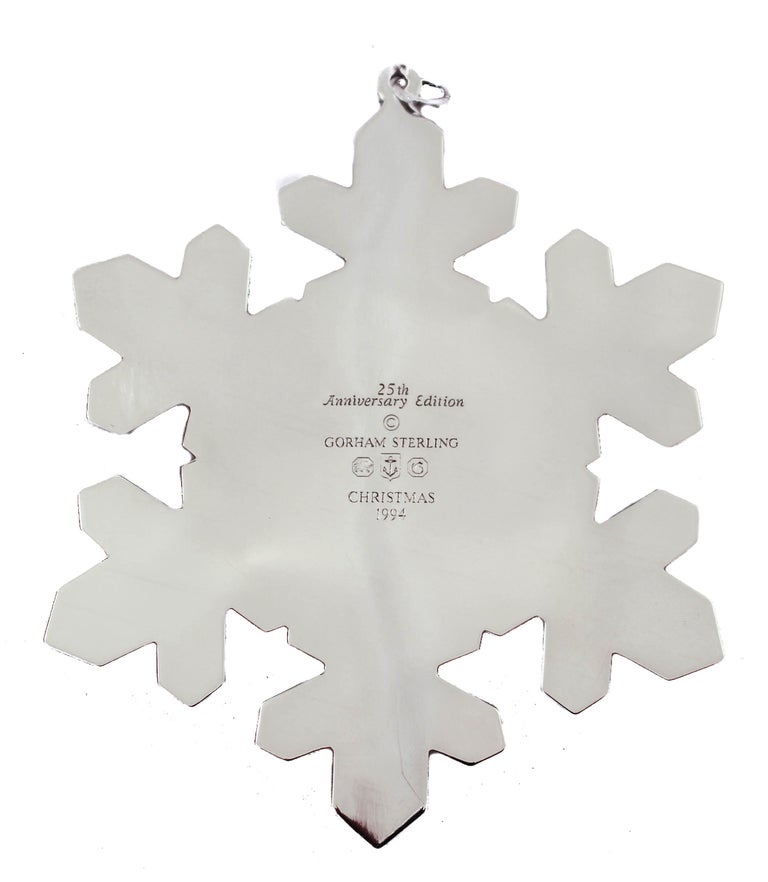 Sterling Snowflake Christmas Ornament For Sale at 1stDibs