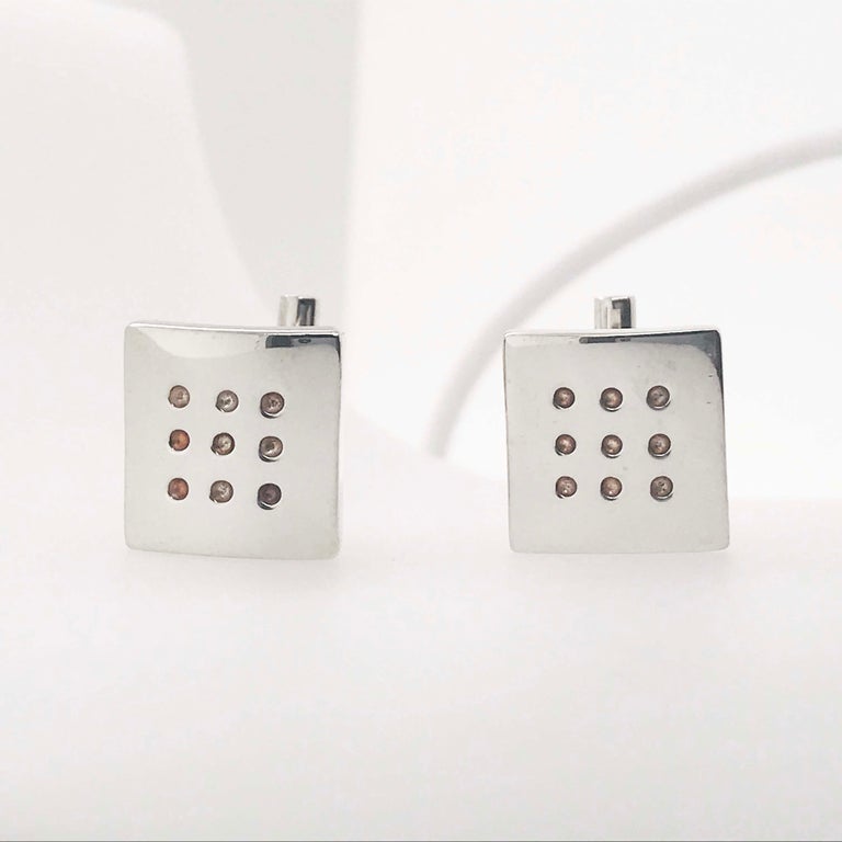 Sterling Square Cufflinks, Sterling Silver Roll the Dice Men's Cuff ...