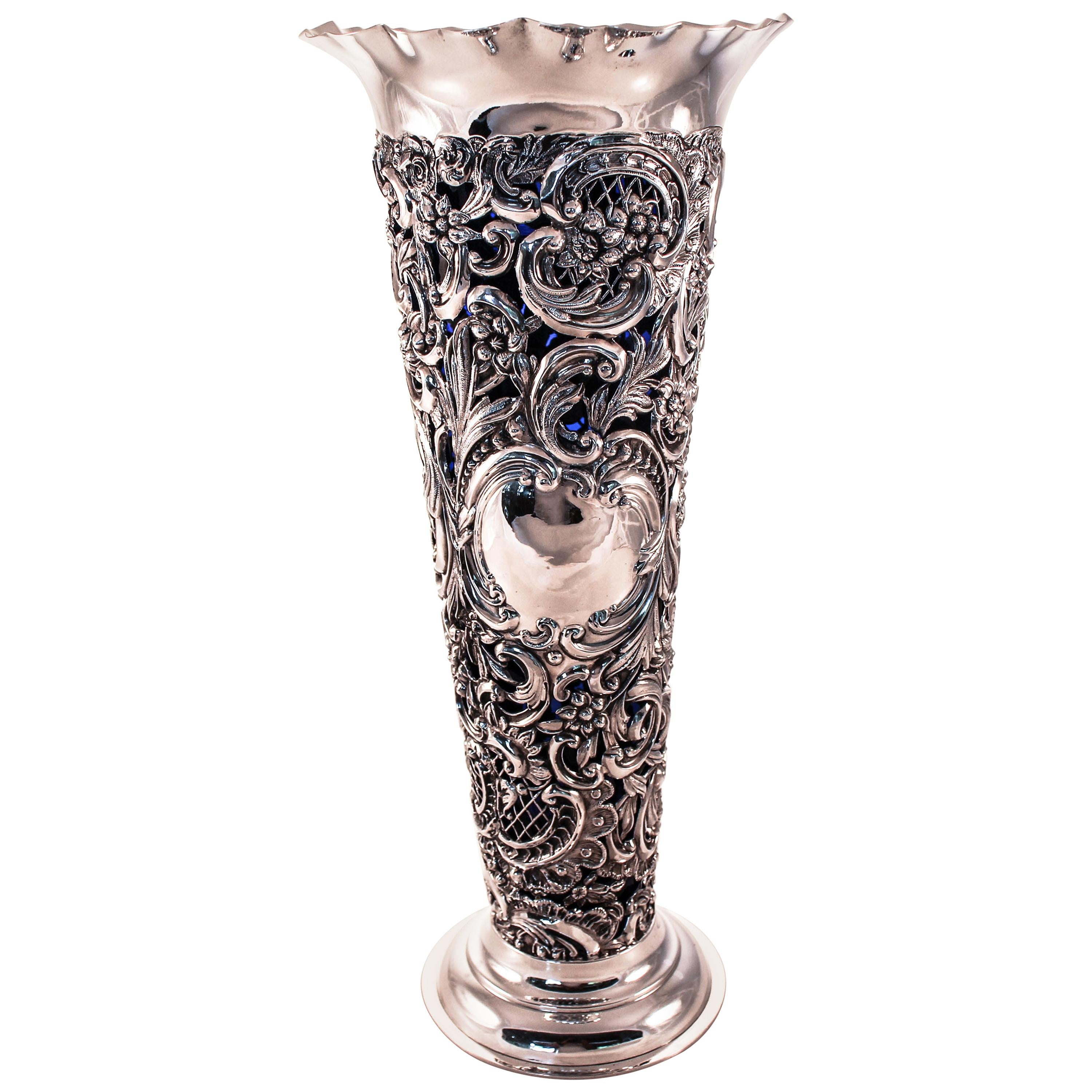 Sterling Trumpet Vase at 1stDibs