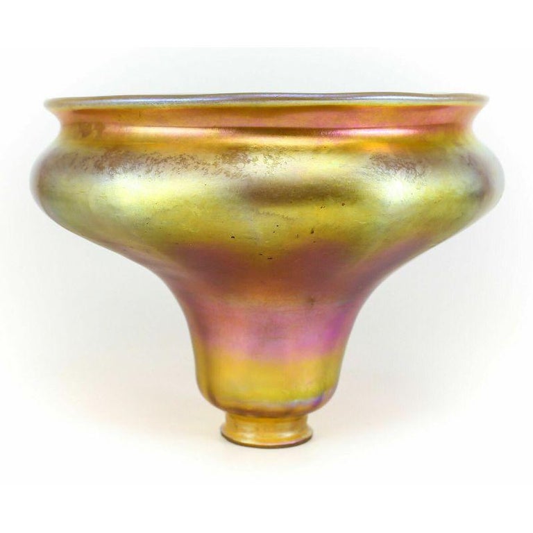 Steuben Art Glass Lamp Shade, Gold Aurene Iridescent Glass, circa 1920 ...