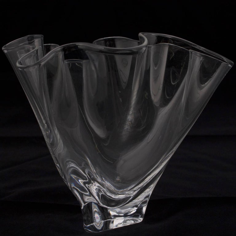 Steuben Crystal Freeform Art Glass Handkerchief Vase, Signed, 20th ...