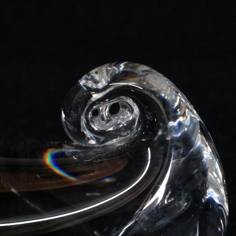 Steuben Crystal Sculpture Paperweight of Baby Duck by Lloyd Atkins 1950 ...