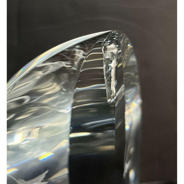 Steuben Engraved Glass Sculpture Bird Song by Peter Aldridge and Jane ...