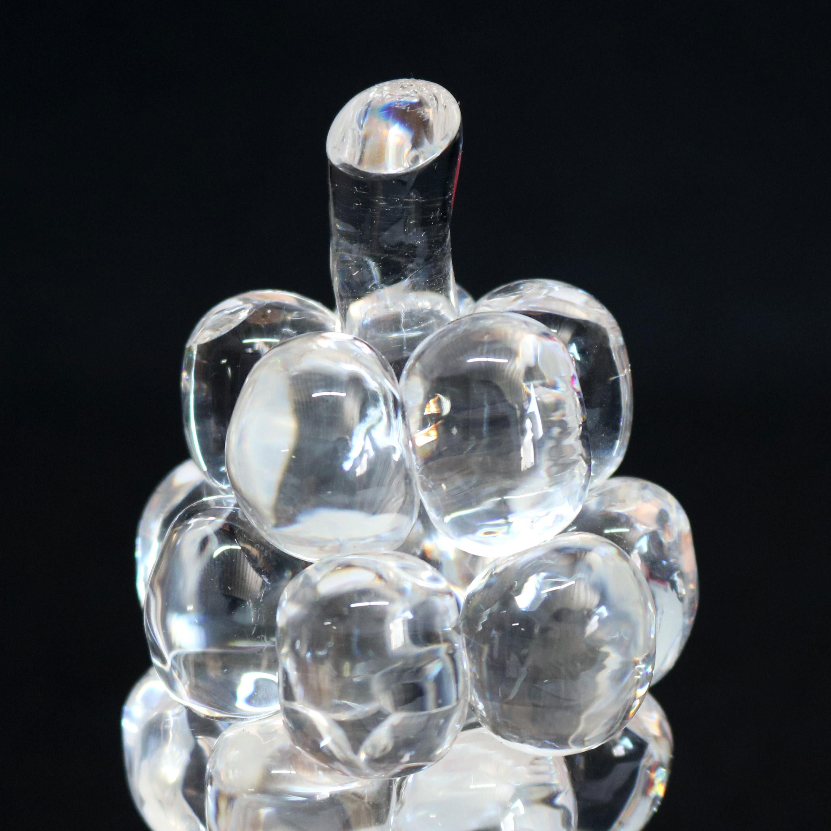 Steuben Figurative Crystal Fruit Sculpture Paperweight of Grapes ...