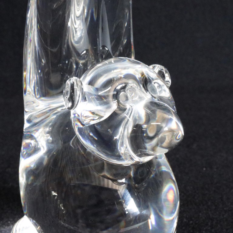 Steuben Figurative Crystal Sculpture Monkey Paperweight by de Sousa ...