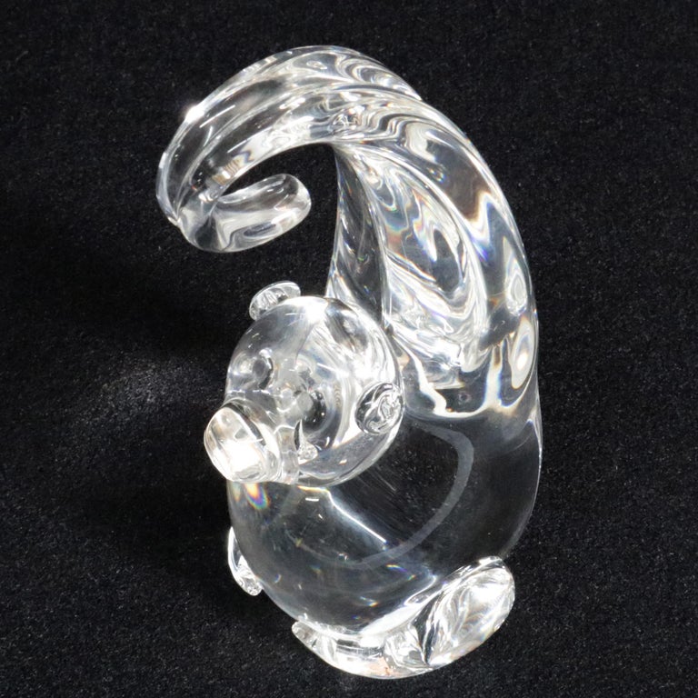 Steuben Figurative Crystal Sculpture Monkey Paperweight by de Sousa ...